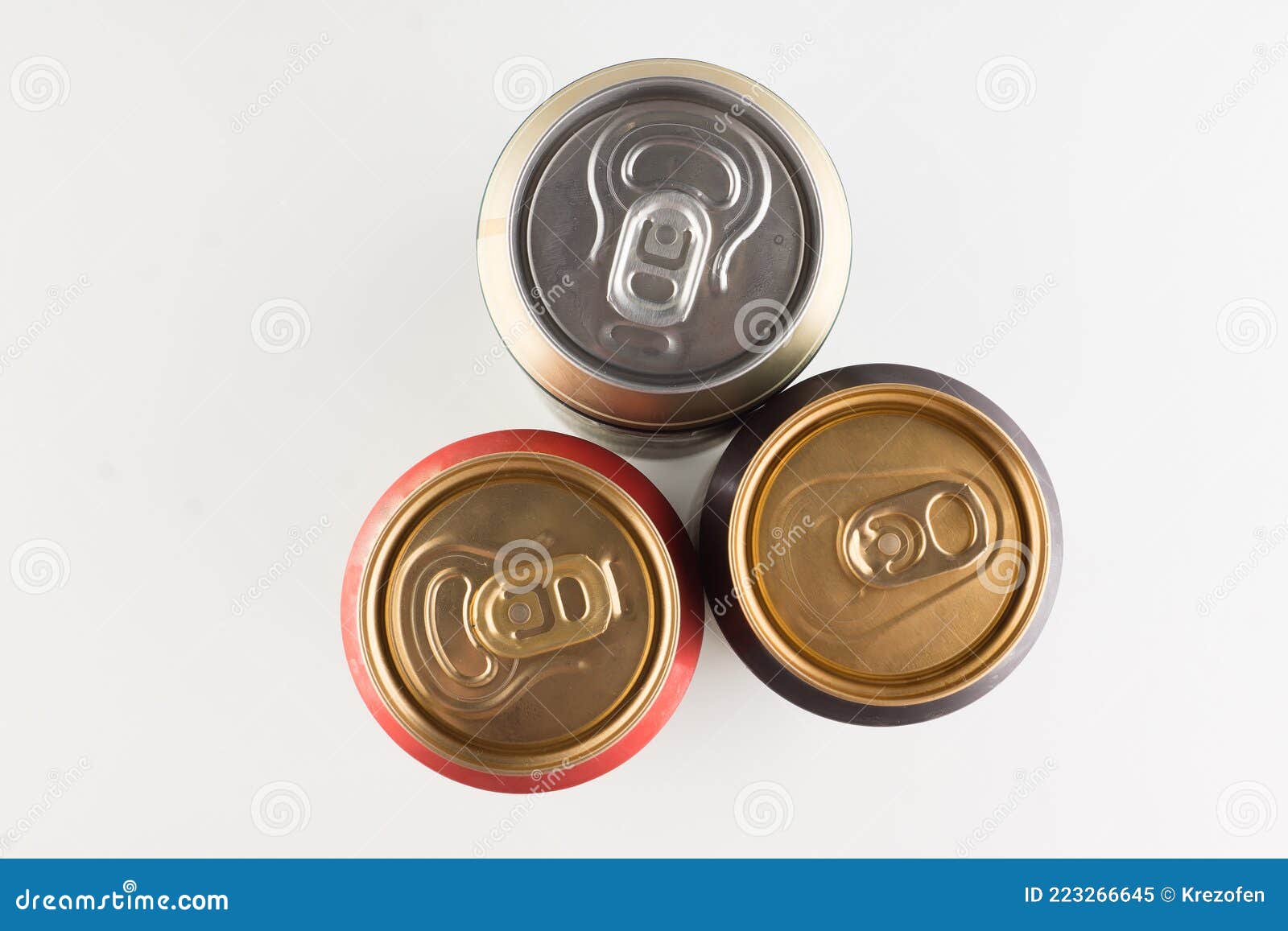 Three Metal Cold Cans with Beer Stock Image - Image of cold, beer ...