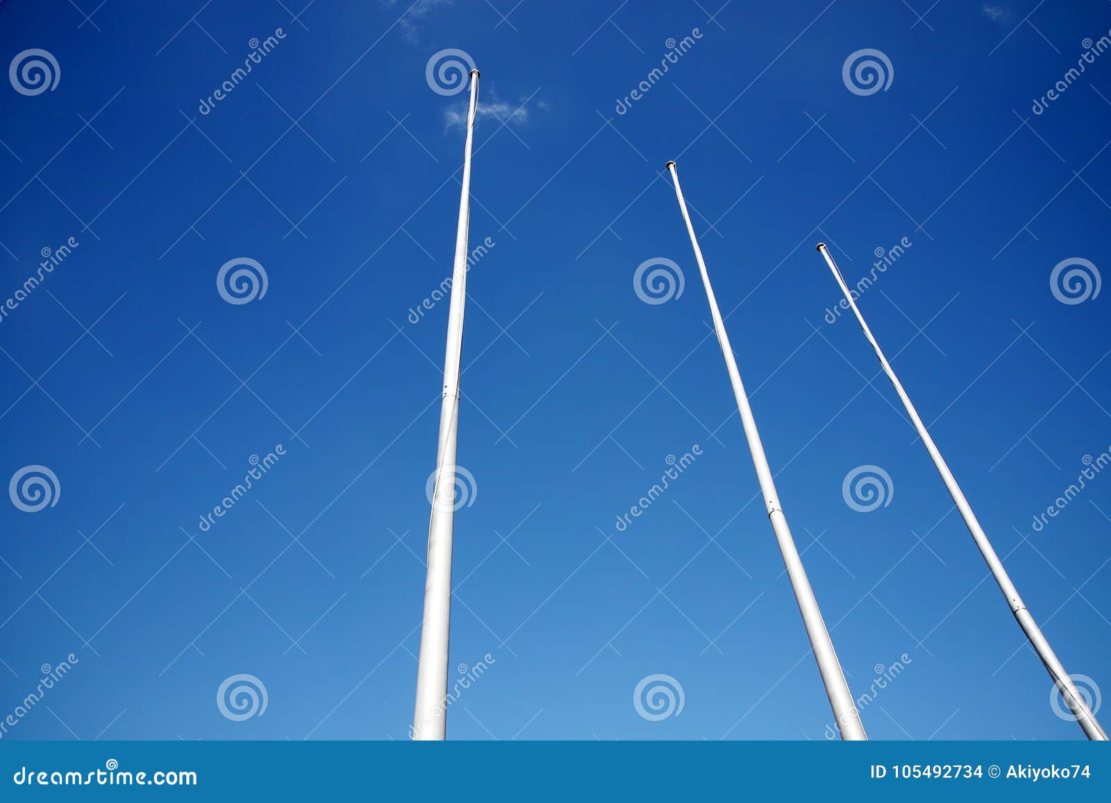 Three metal flagpole stock photo. Image of pole, flutter - 105492734