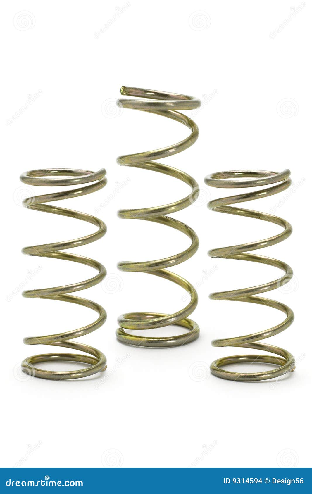 Three metal spring coils stock photo. Image of metal, cutout - 9314594