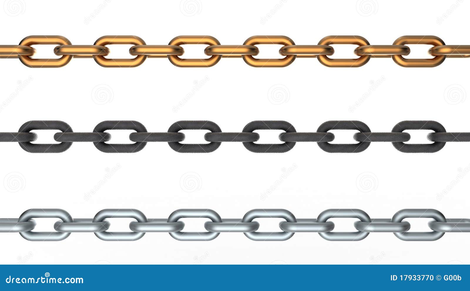 Three metallic chains stock illustration. Illustration of metal - 17933770
