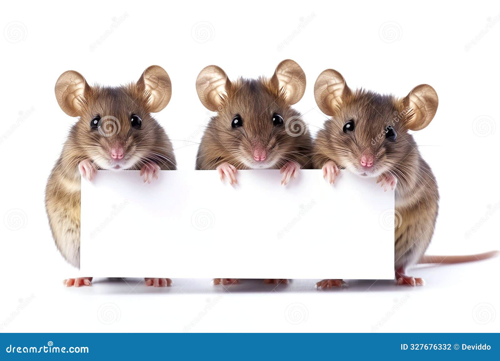 Three Mice Holding a Poster Stock Illustration - Illustration of ...
