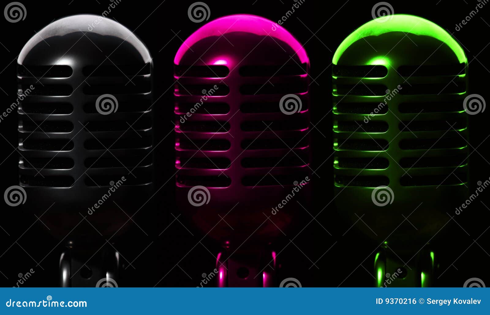 Three microphones stock photo. Image of colors, colour - 9370216