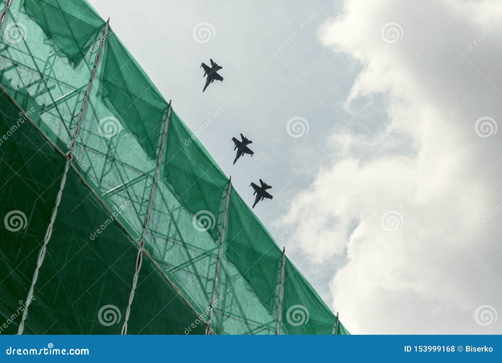 Three Military Jets on the Sky Stock Photo - Image of aerodynamic ...
