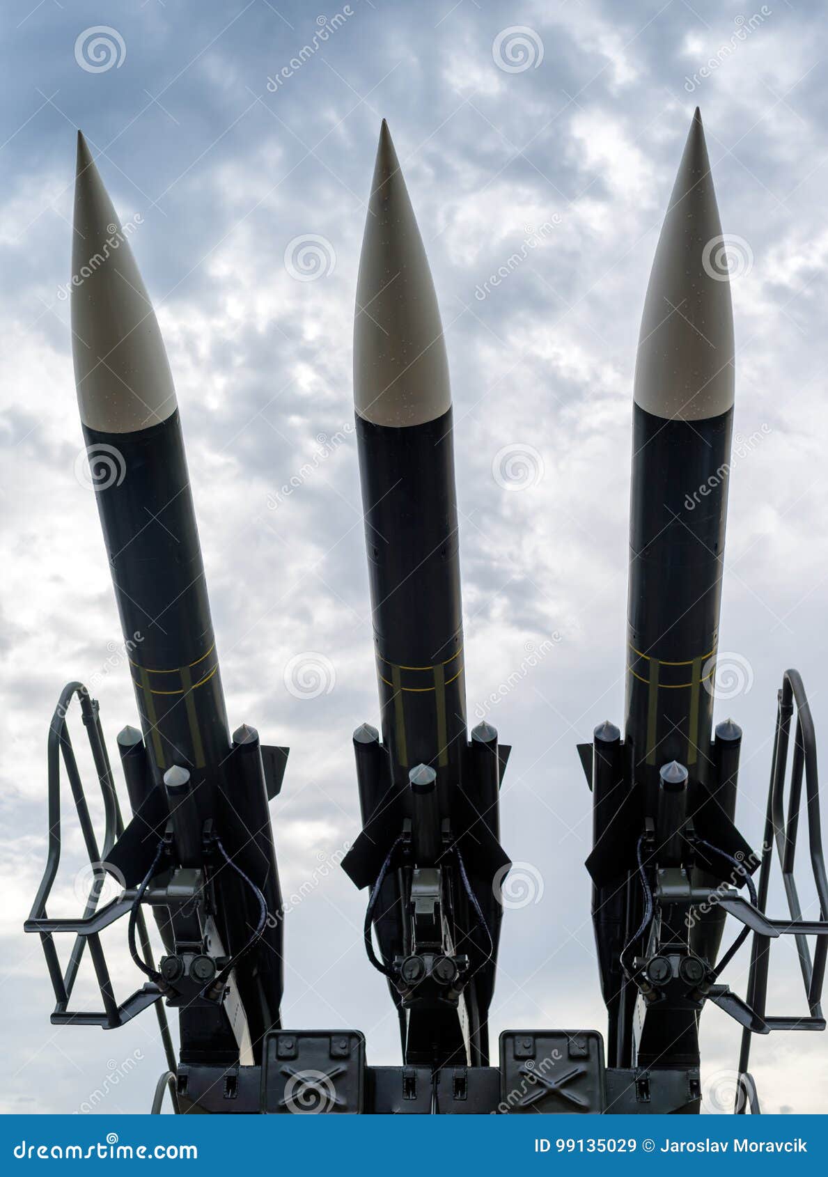 Three military rockets editorial stock image. Image of rockets - 99135029