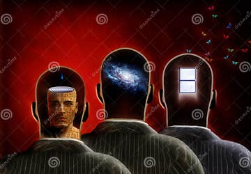 Three Minds stock photo. Image of head, fine, abstraction - 136170490
