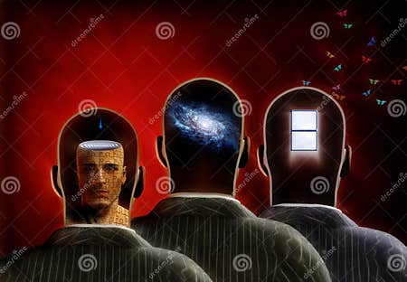 Three Minds stock photo. Image of head, fine, abstraction - 136170490