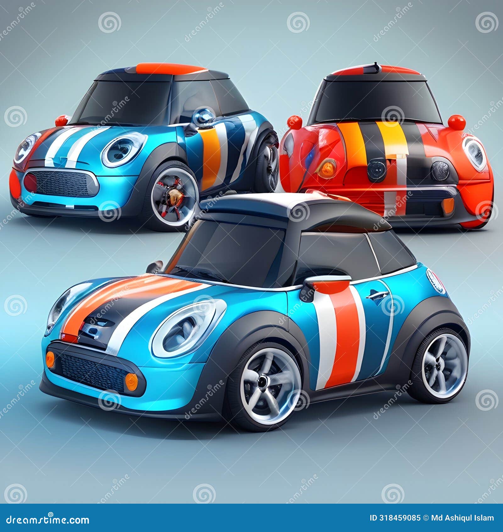 Three Mini Cars are Shown with One that Says Stock Illustration ...
