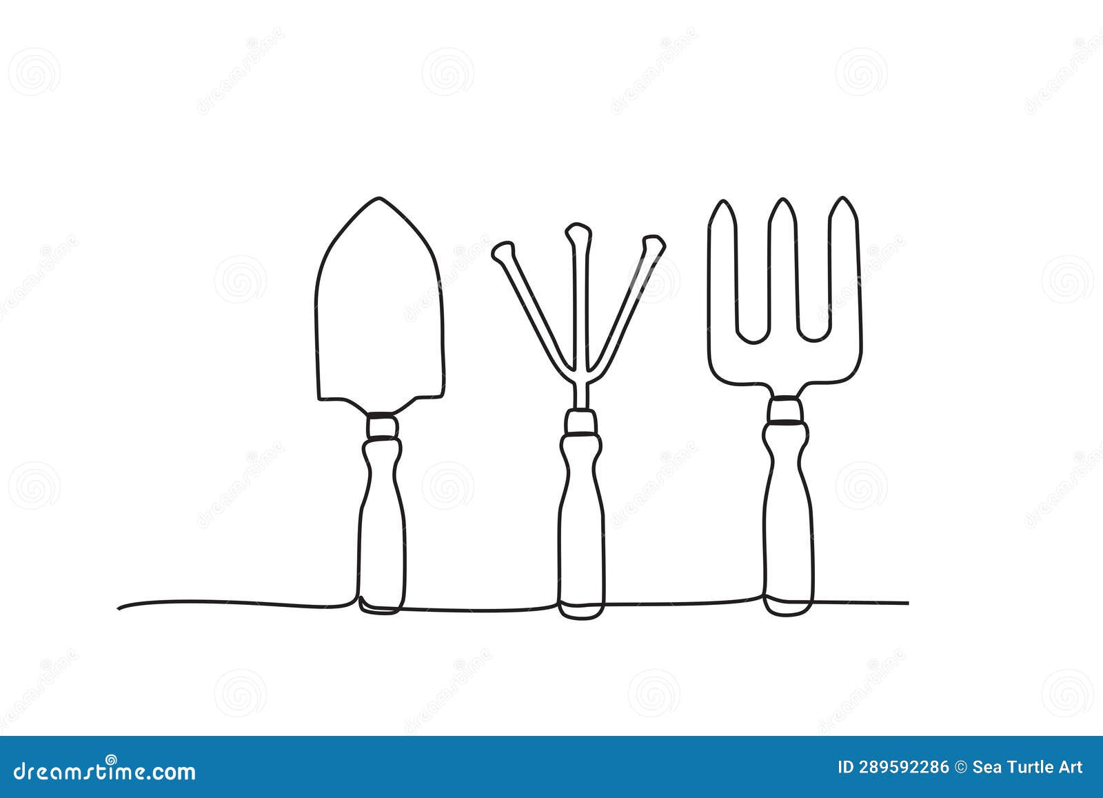 Three mini farm tools stock vector. Illustration of work - 289592286