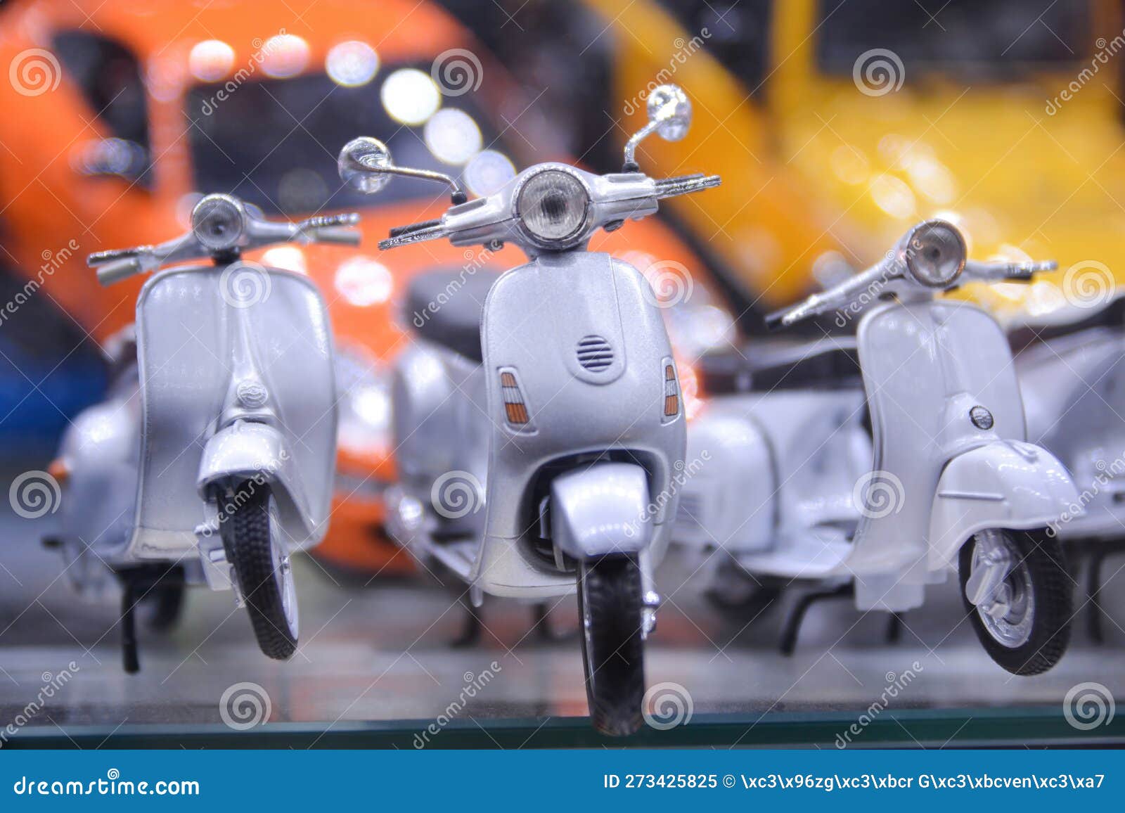 Three Miniature Motorcycles Stock Image - Image of moped, classic ...
