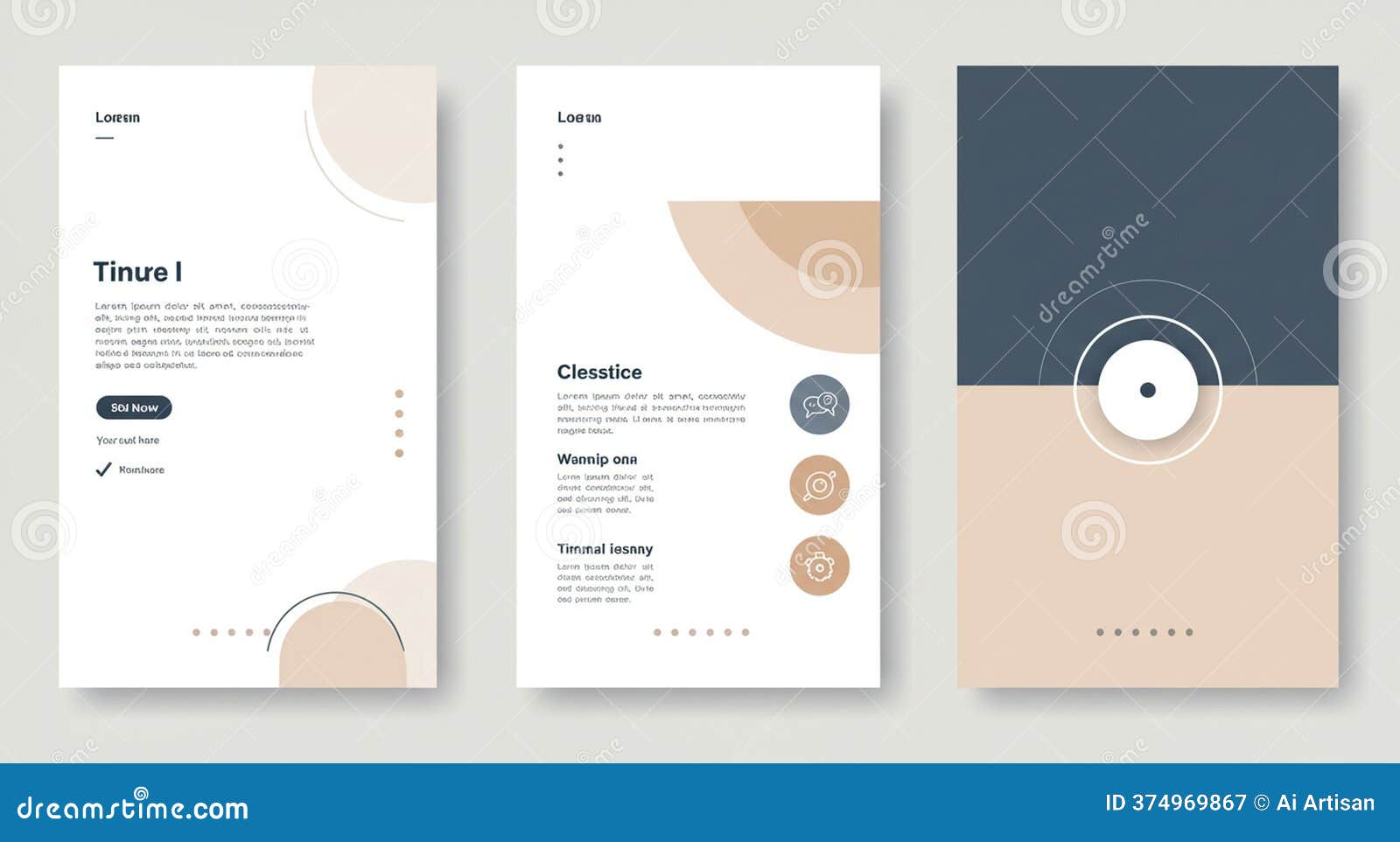 Three Minimalist Mobile App Interface Designs Are Displayed Side By ...