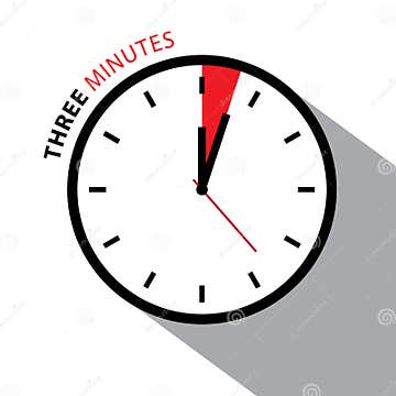Three Minutes Clock. Stopwatch Countdown Stock Vector - Illustration of ...