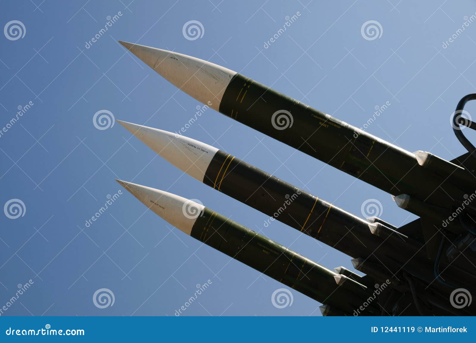 Three missiles stock image. Image of clear, military - 12441119