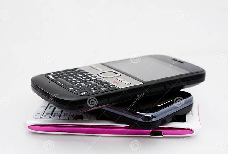 Three mobile phones stock photo. Image of gadget, bluetooth - 16327416