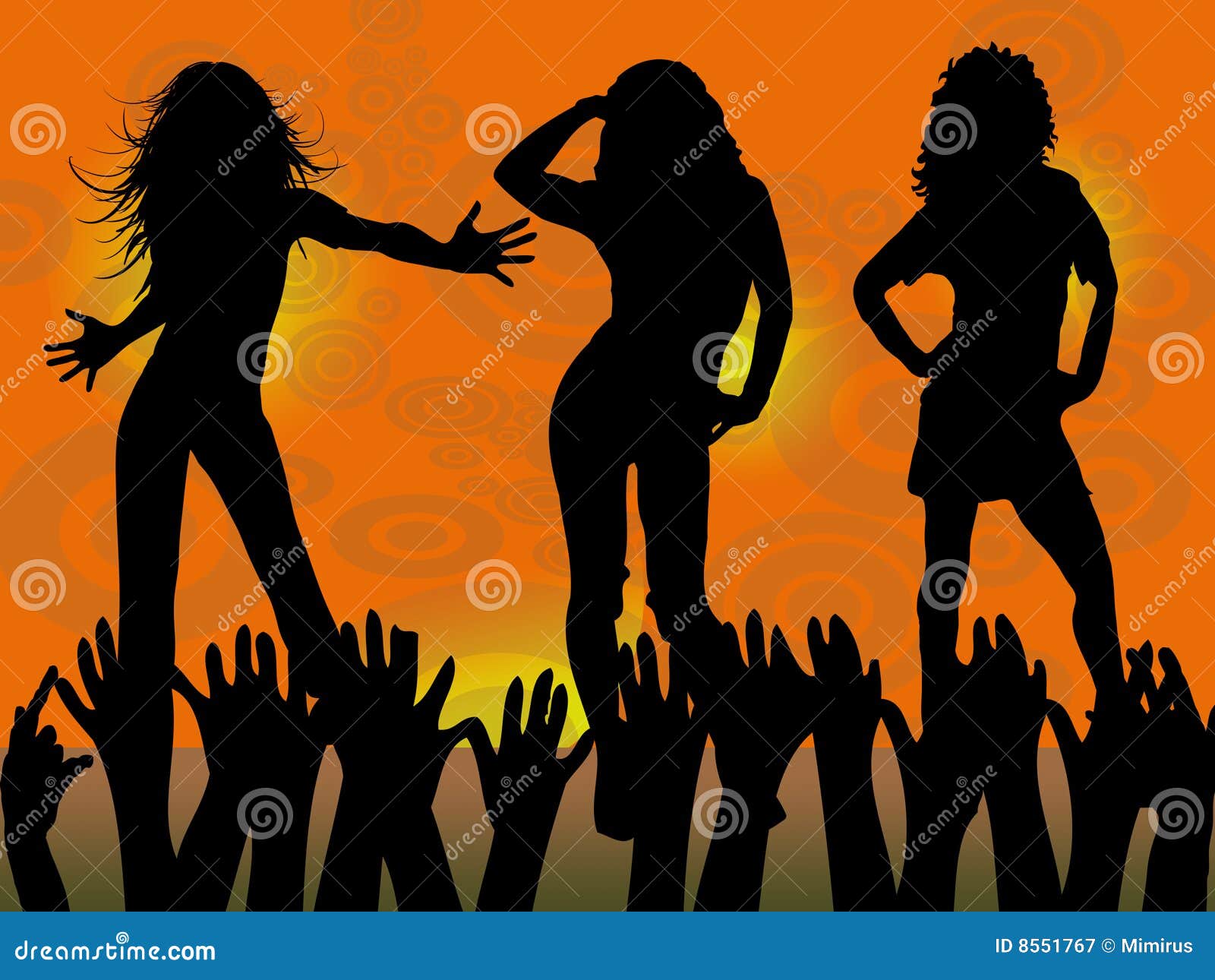 Three Models In Couture Dresses Vector Illustration | CartoonDealer.com ...