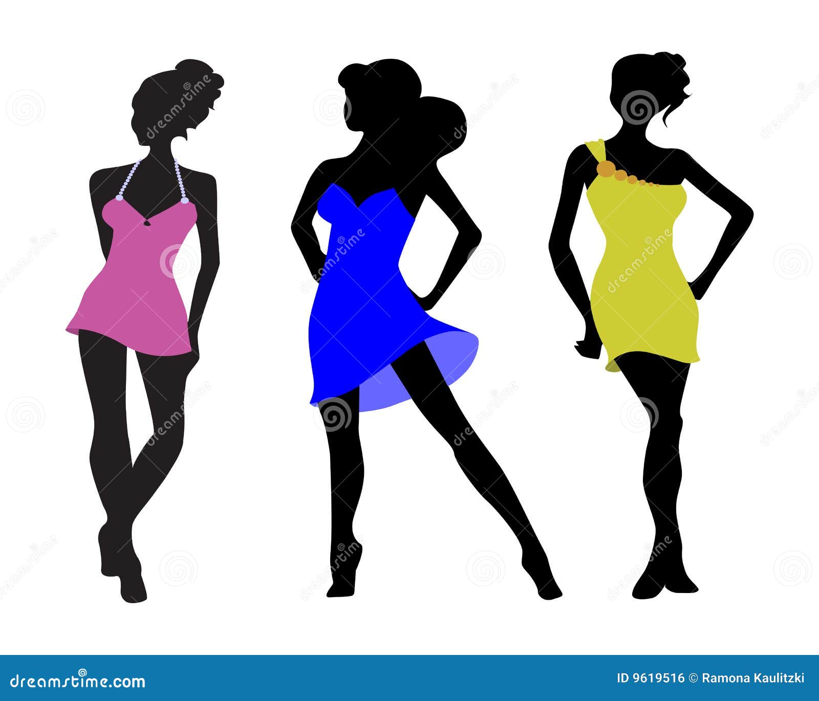 Three models stock vector. Illustration of fall, spend - 9619516