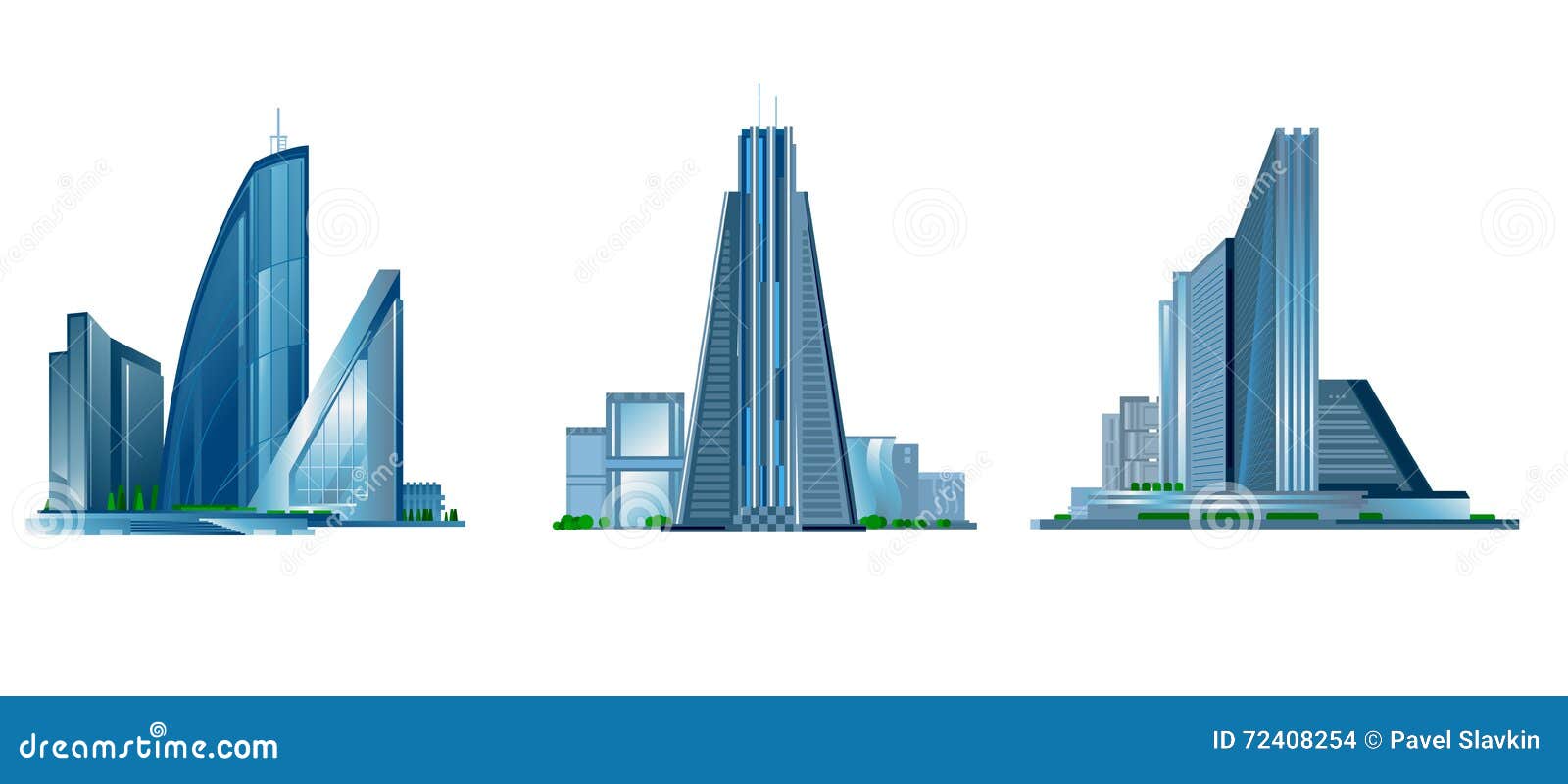 Three modern building stock vector. Illustration of city - 72408254