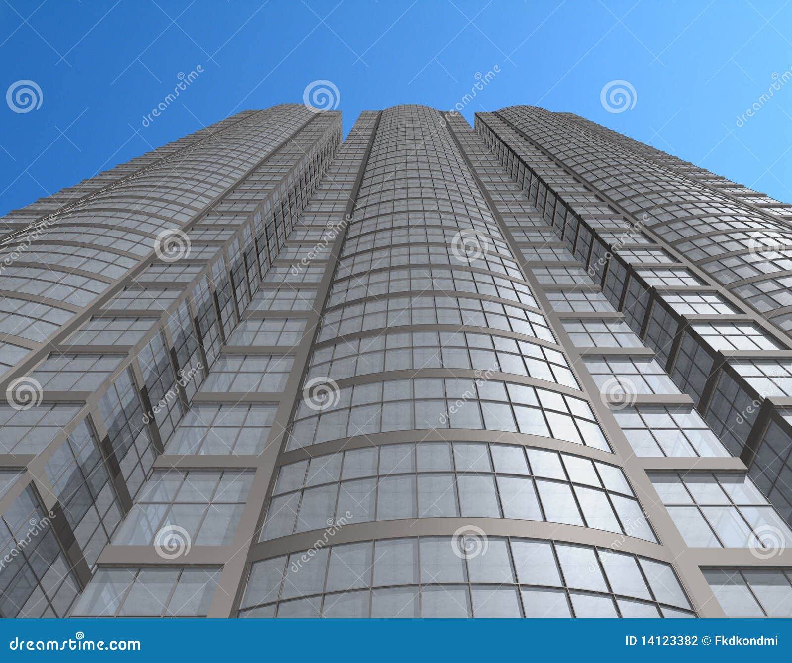 Three Modern Buildings (3D). Stock Illustration - Illustration of ...