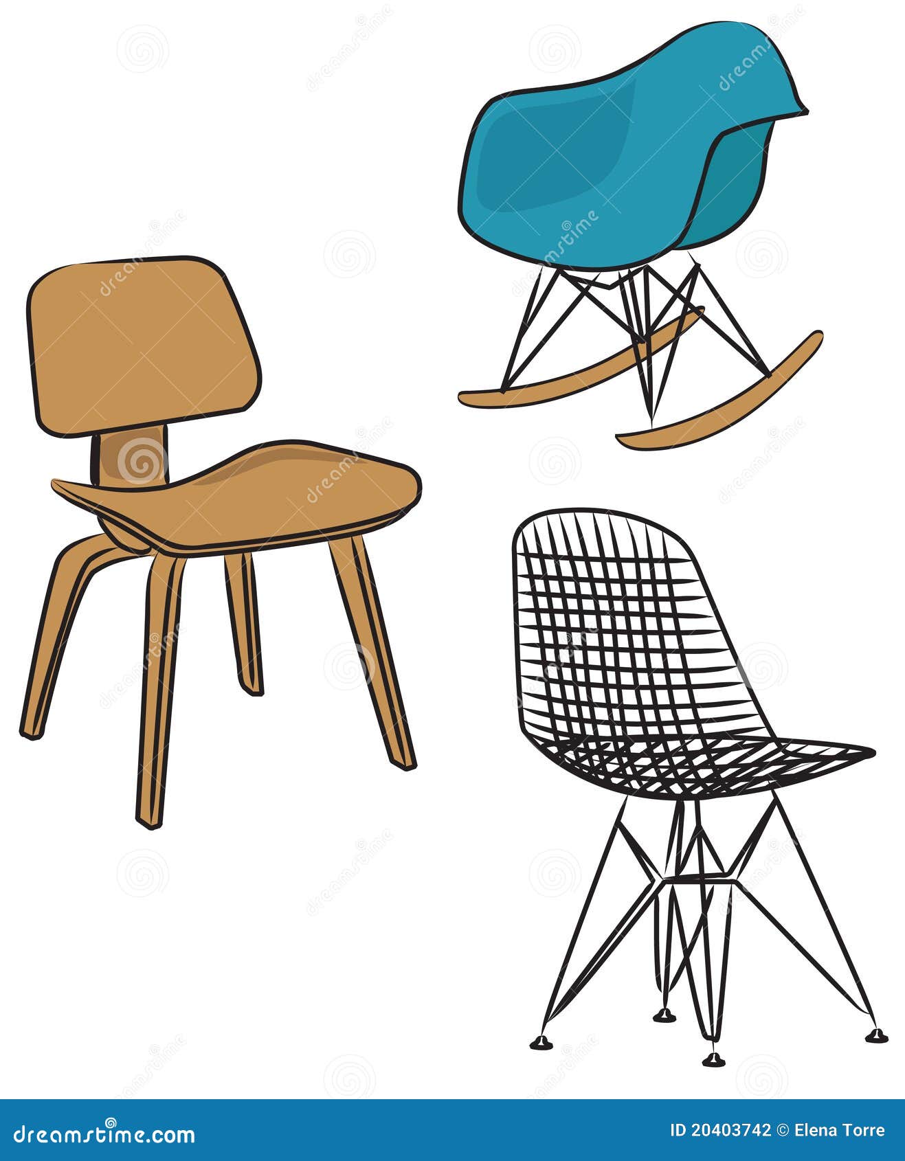 Modern design chairs stock illustration. Illustration of comfortable ...