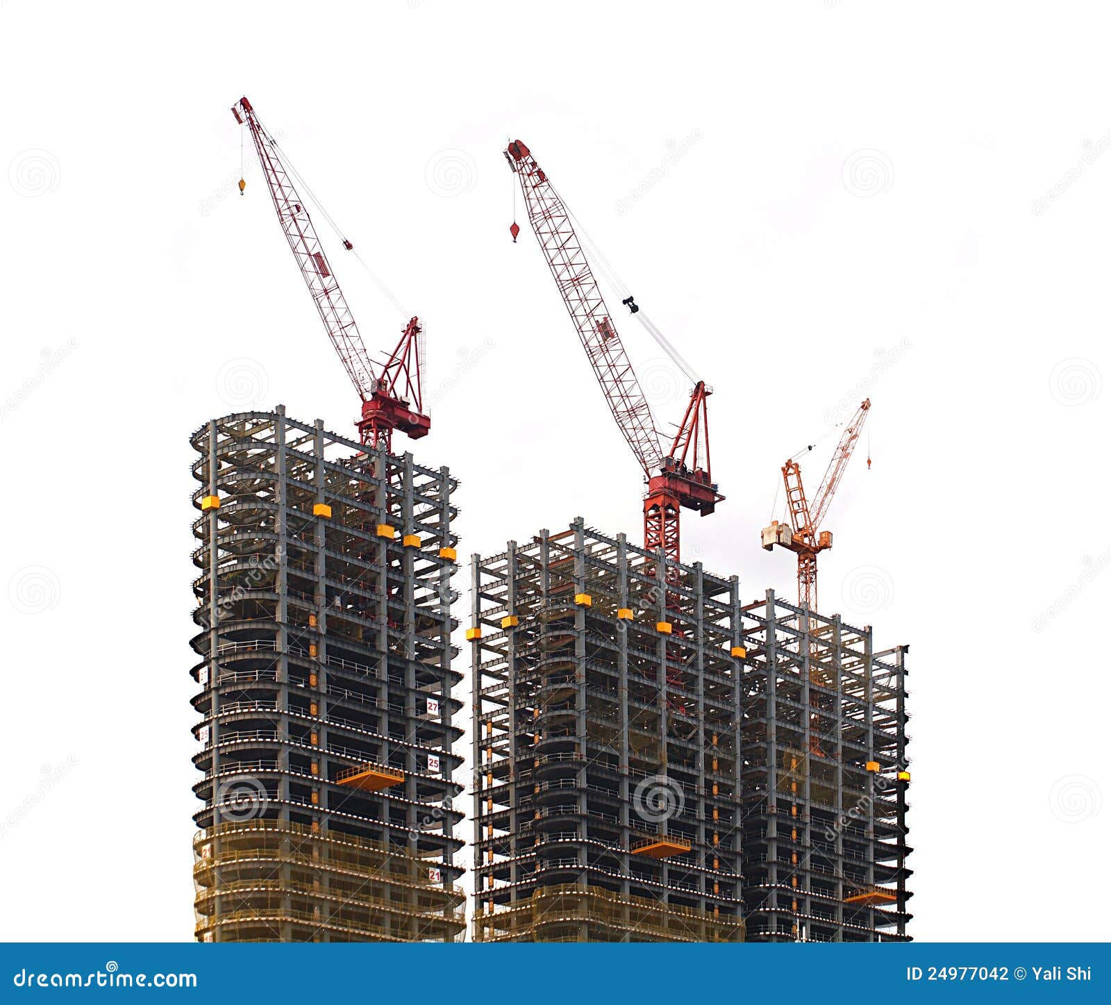 Three Modern Highrise Constructions Stock Photo - Image of frame ...