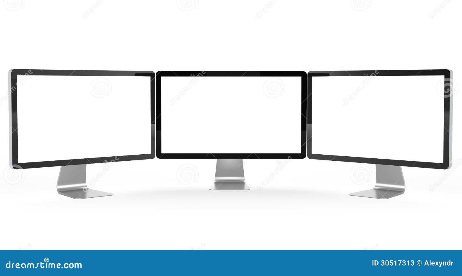 Three modern monitor stock illustration. Illustration of high - 30517313