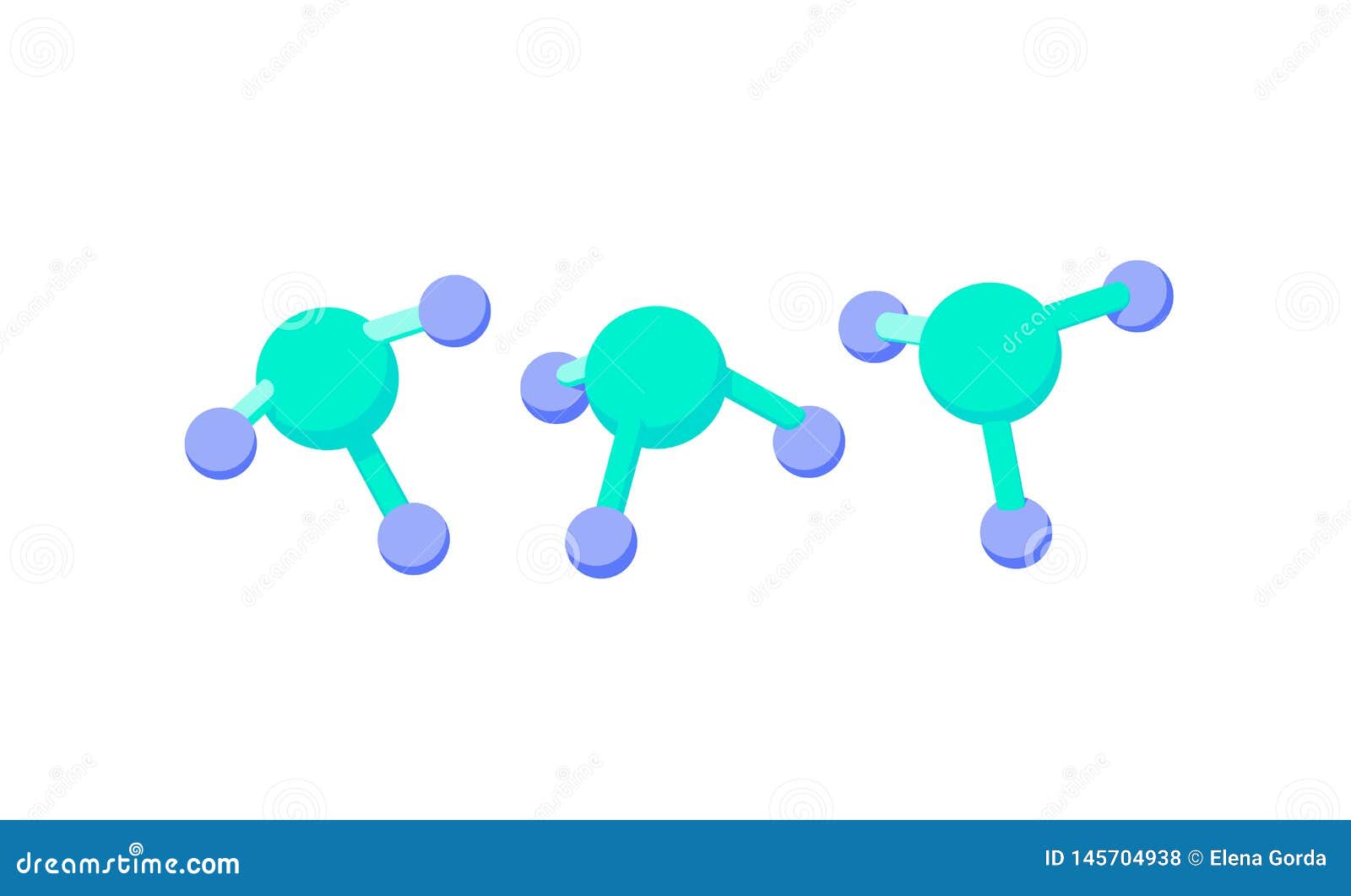 Three Molecules. Abstract Geometric Forms Stock Vector - Illustration ...