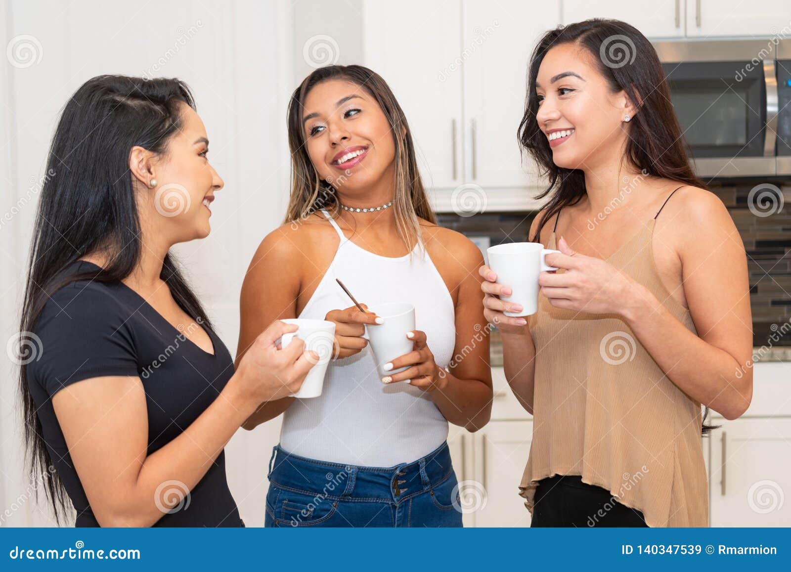 Three Moms in the Kitchen stock image. Image of kitchen - 140347539