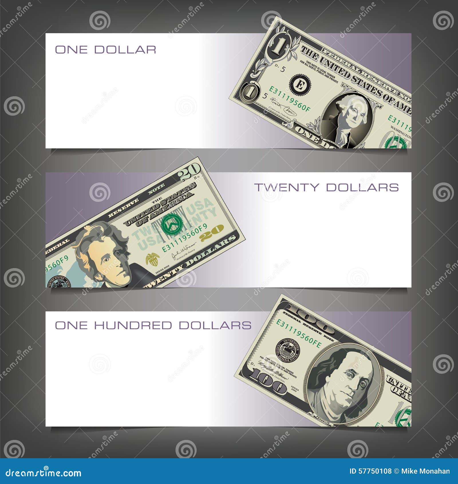Three Money Banners stock vector. Illustration of currency - 57750108