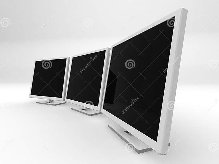 Three monitors 2 stock illustration. Illustration of screen - 380487