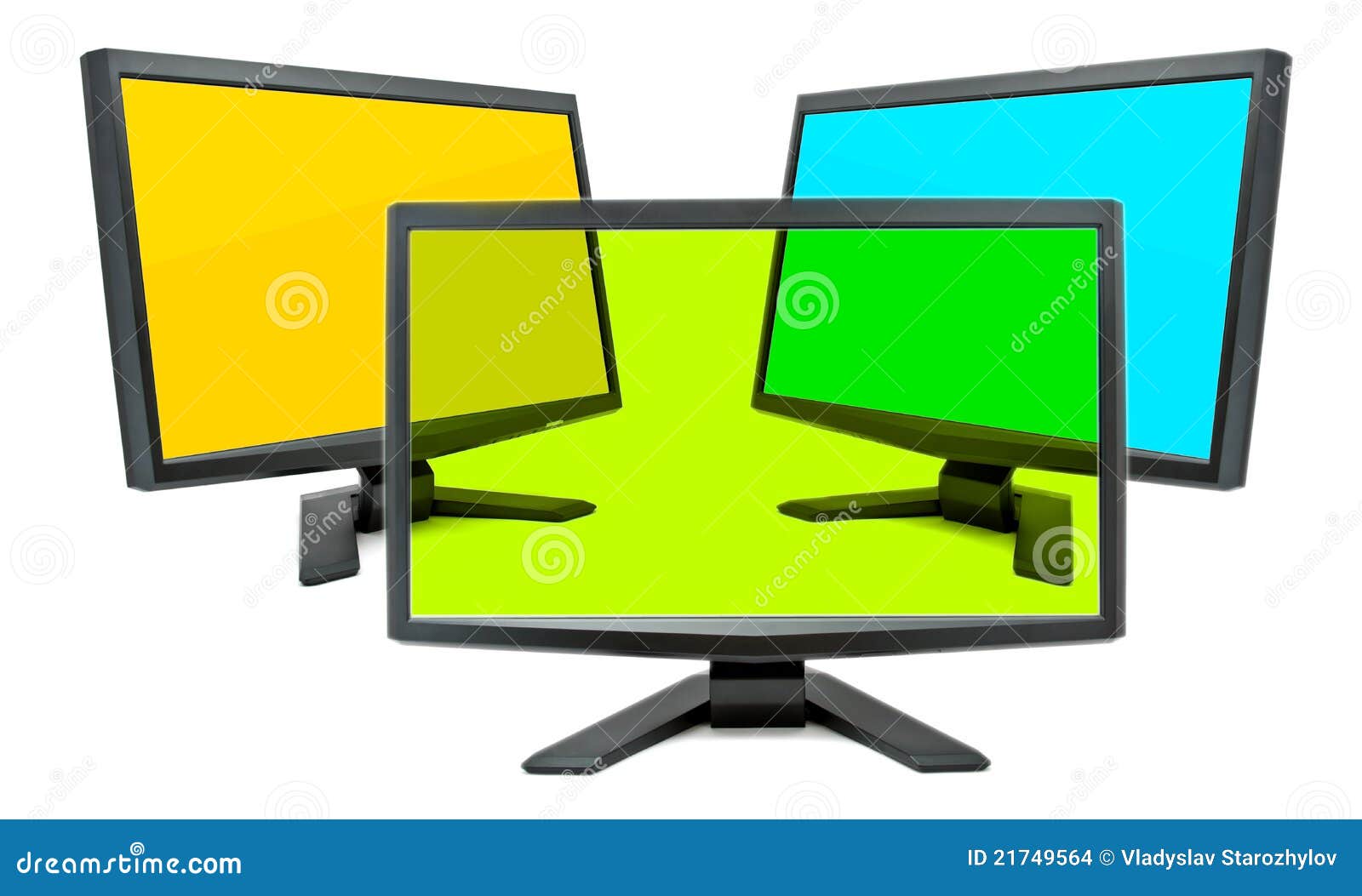 Three monitors stock illustration. Illustration of metal - 21749564