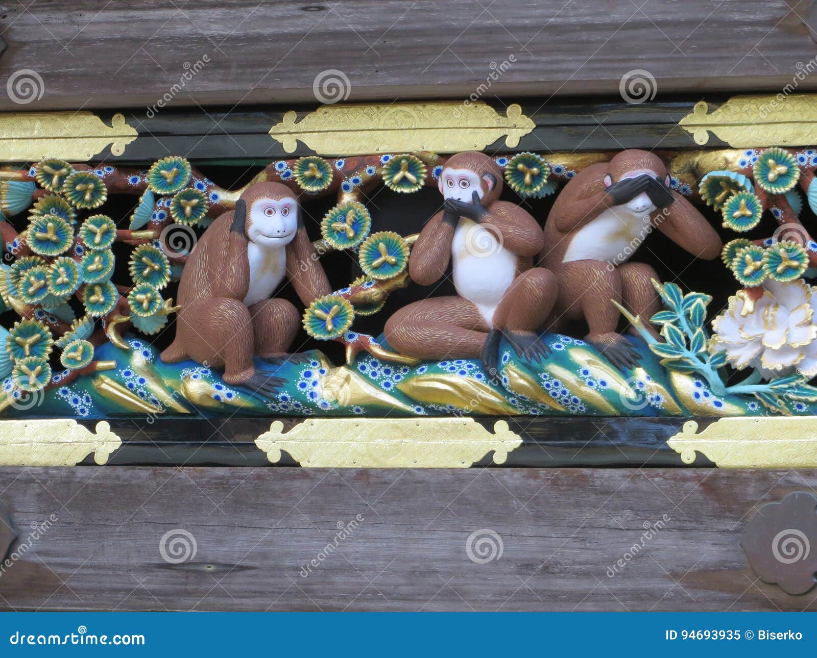 Three monkeys stock image. Image of asia, communication - 94693935