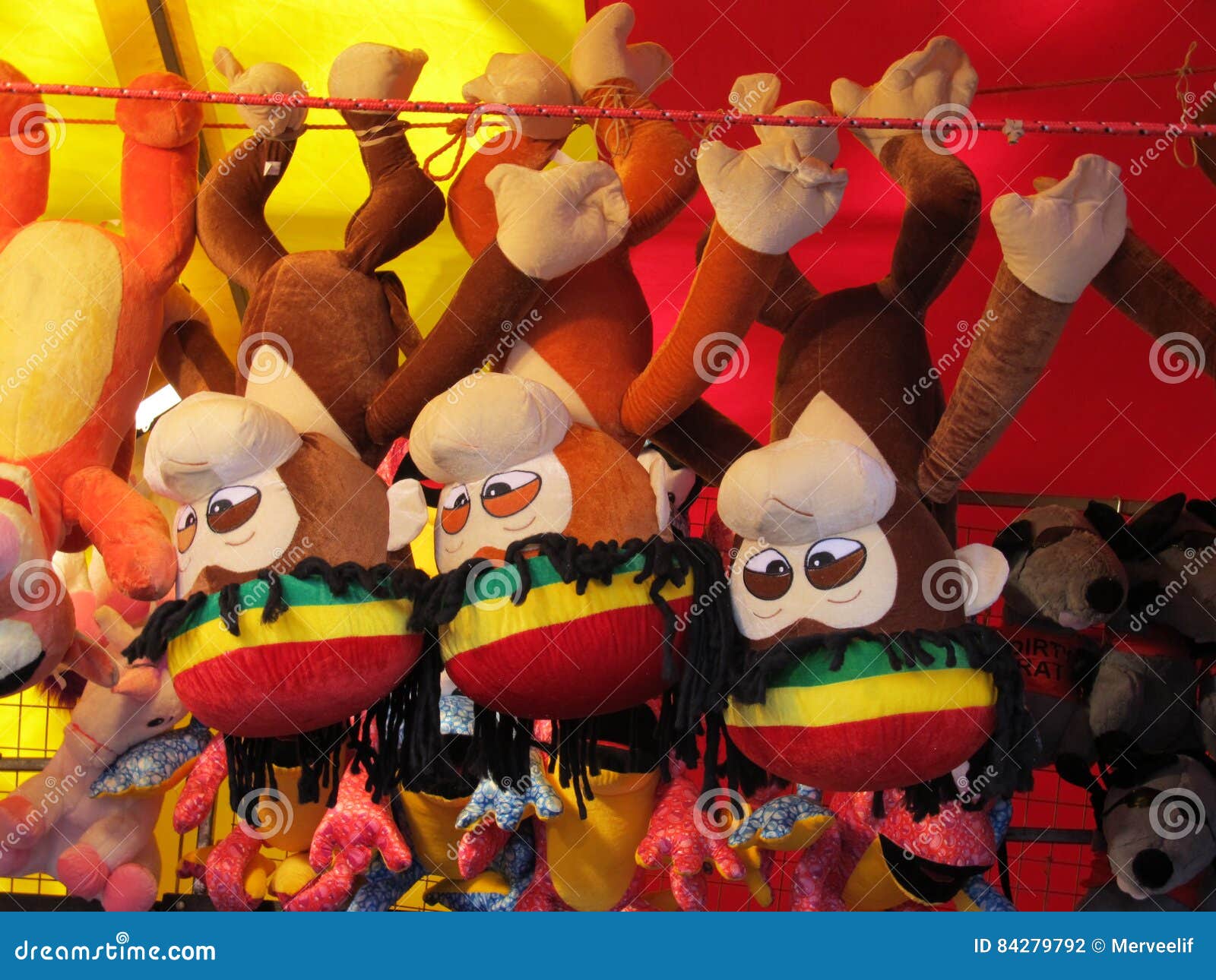 Three monkeys at a show. stock photo. Image of wildlife - 84279792