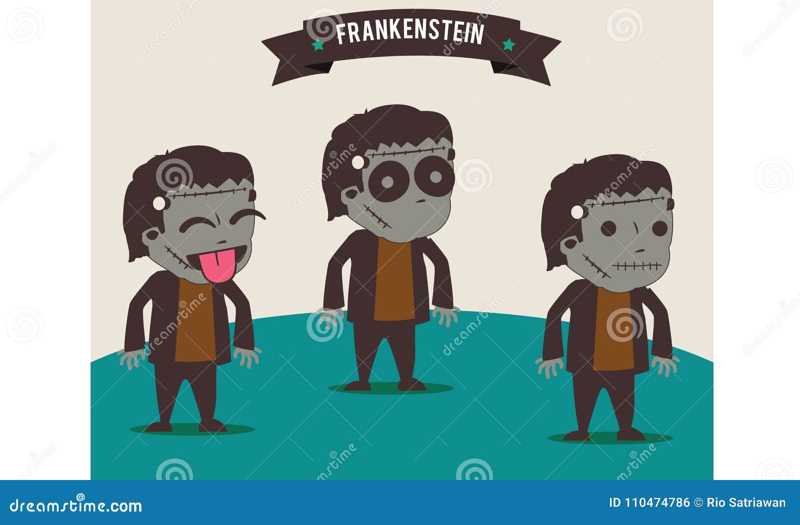 Three Monsters Icon Vector Illustration Stock Vector - Illustration of ...
