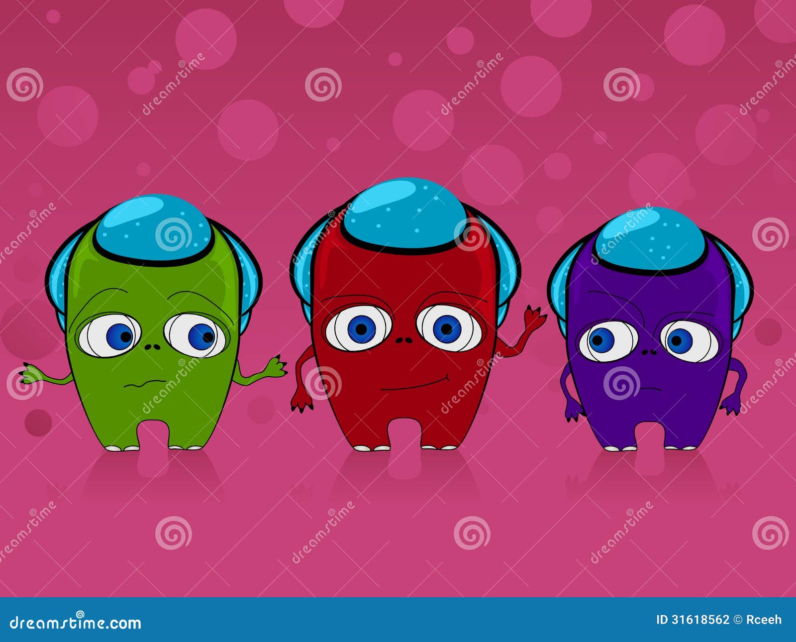 Three monsters stock illustration. Illustration of weird - 31618562