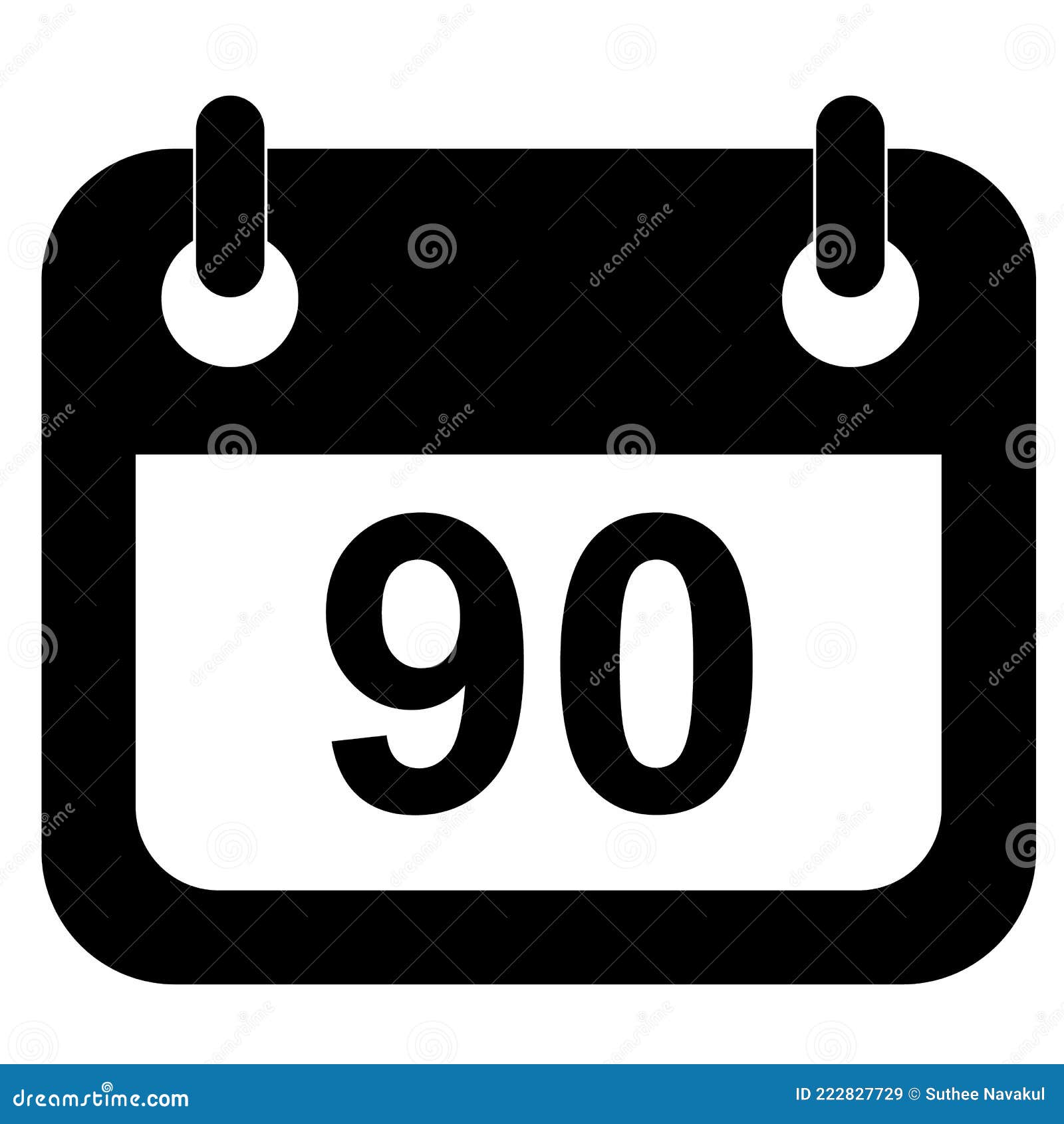 Three Months Icon on White Background. 90 Days Sign. Flat Style Stock ...