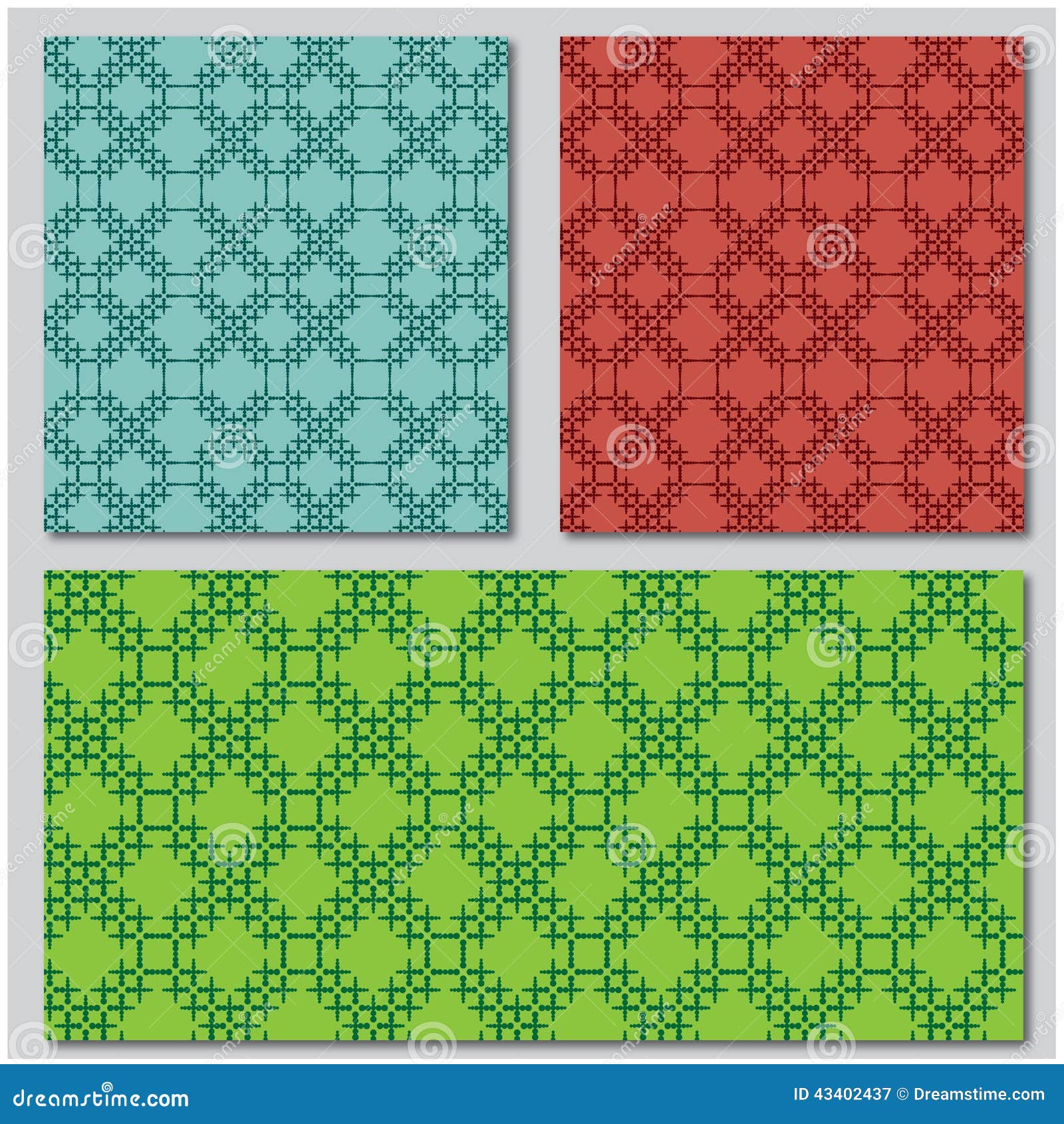 Three mosaic patterns stock vector. Illustration of vector - 43402437