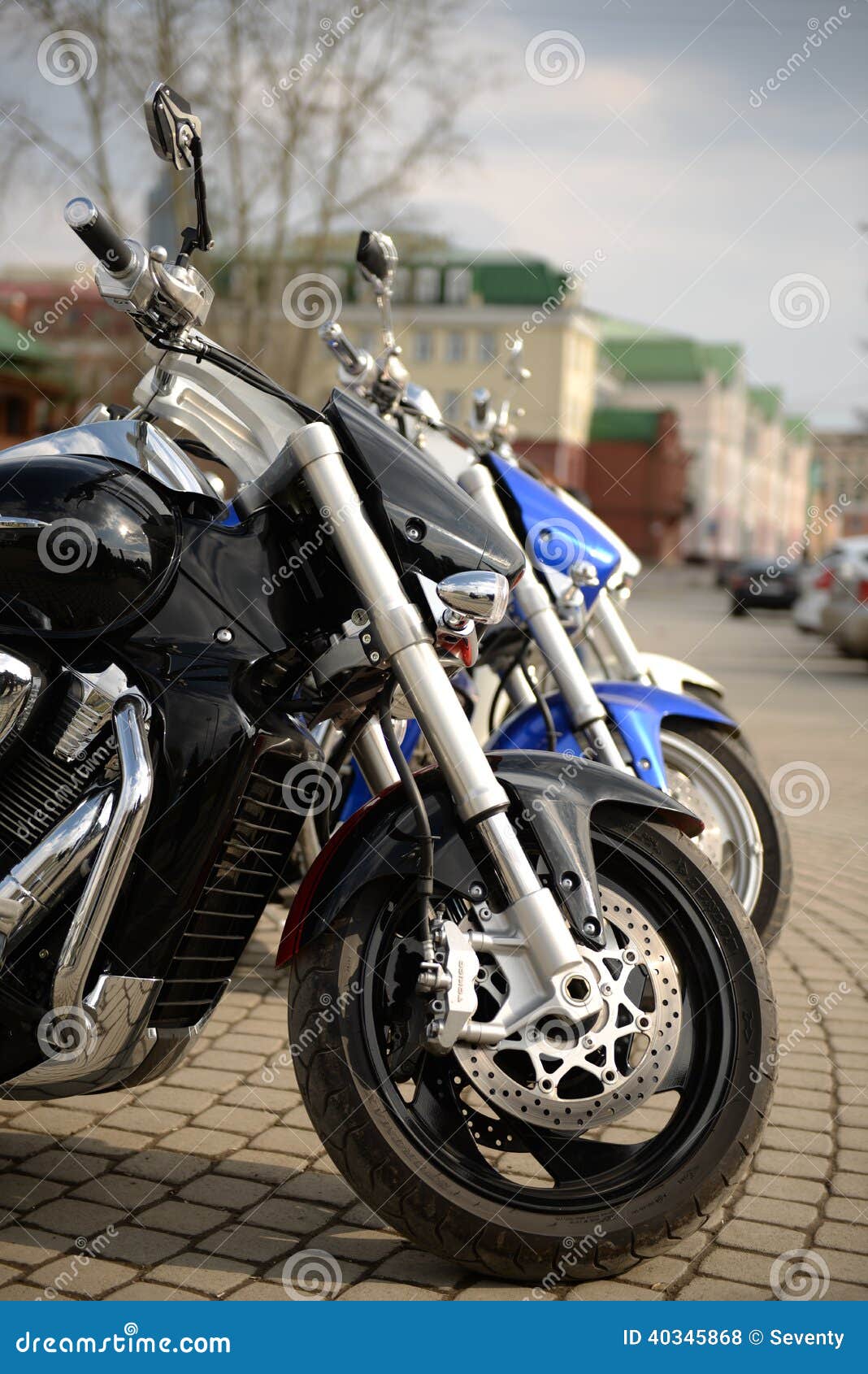 Three motorcycles editorial stock photo. Image of white - 40345868
