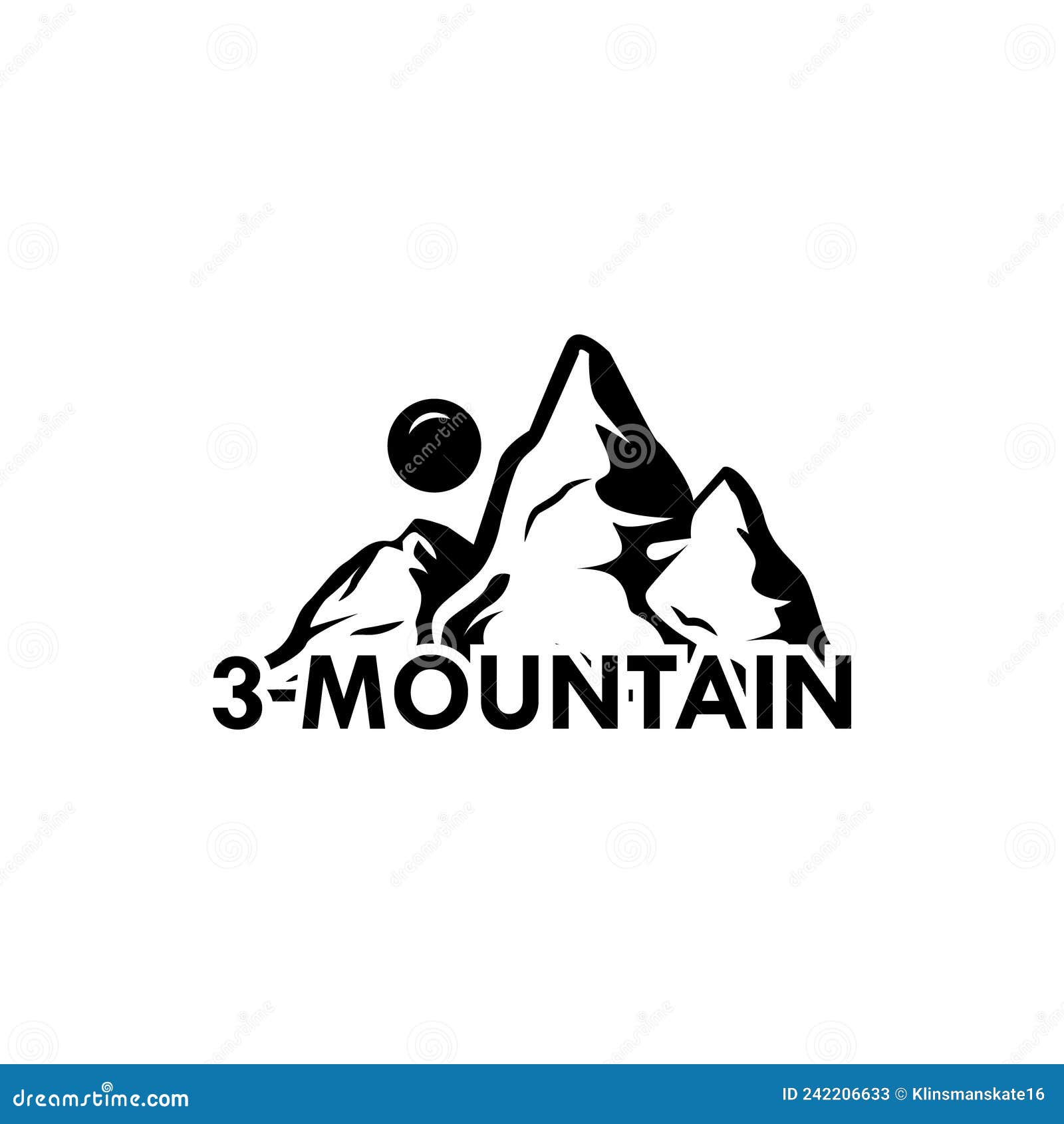 Three Mountain Logo Concept Template Design Stock Vector - Illustration ...