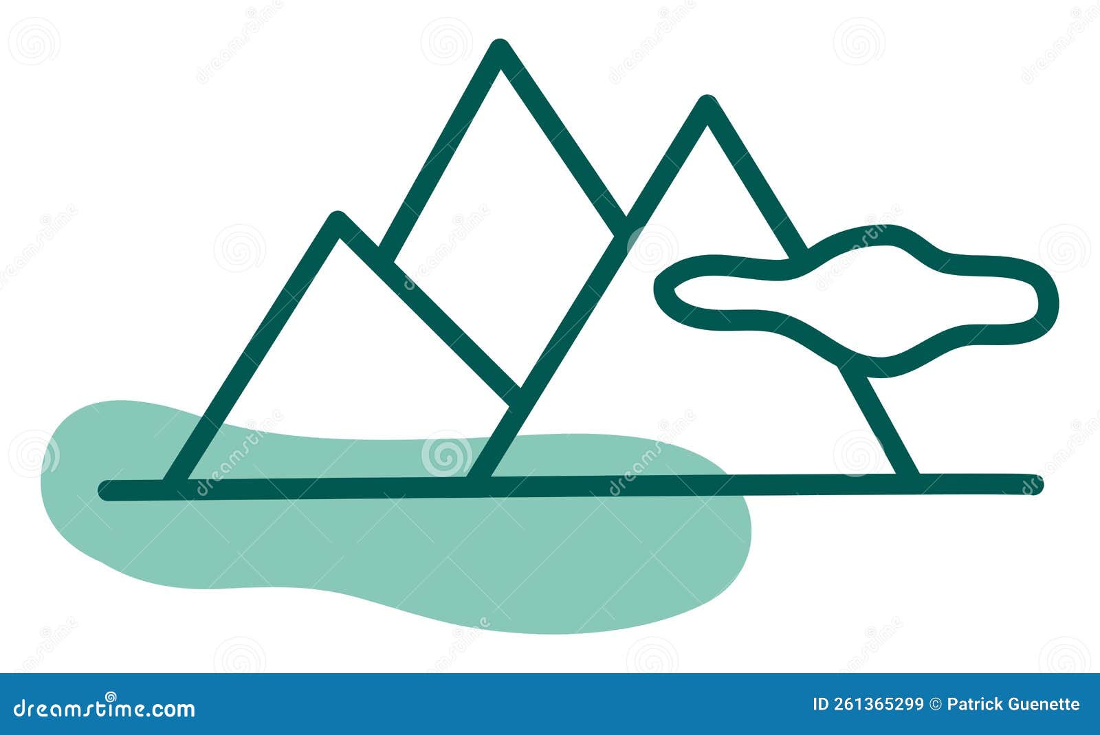 Three mountains, icon stock vector. Illustration of sign - 261365299