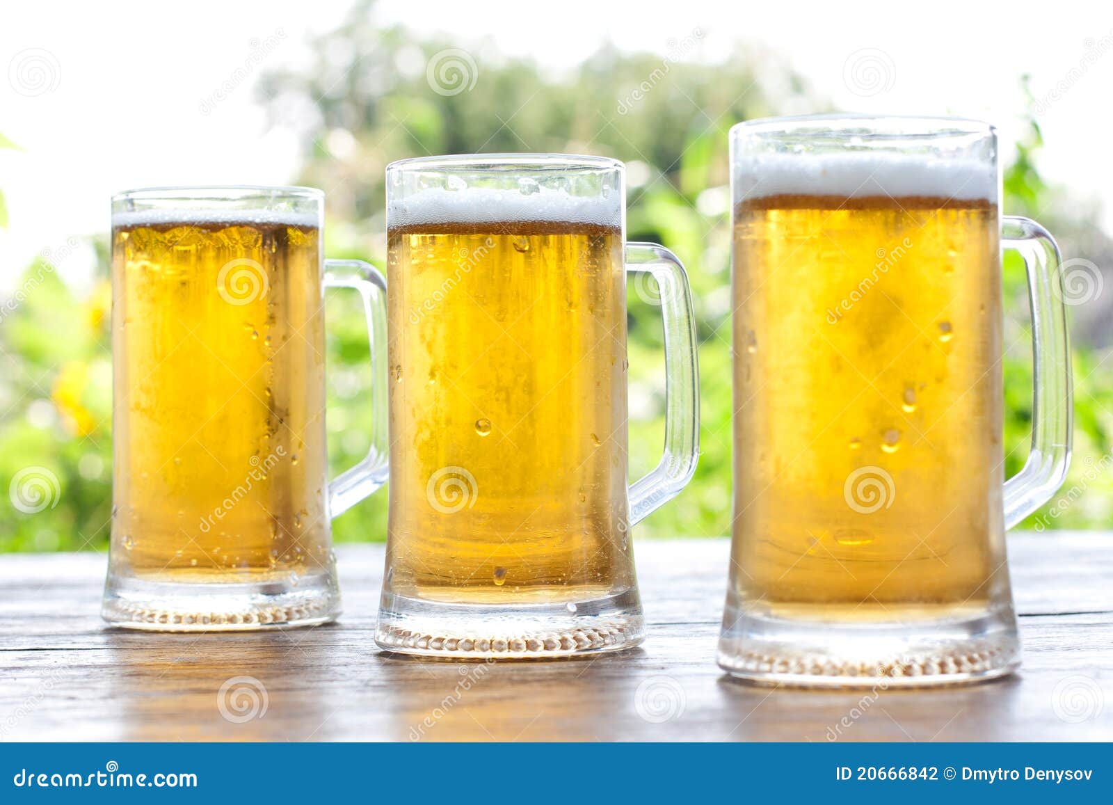 Three mug of beer stock photo. Image of restaurant, abstract - 20666842