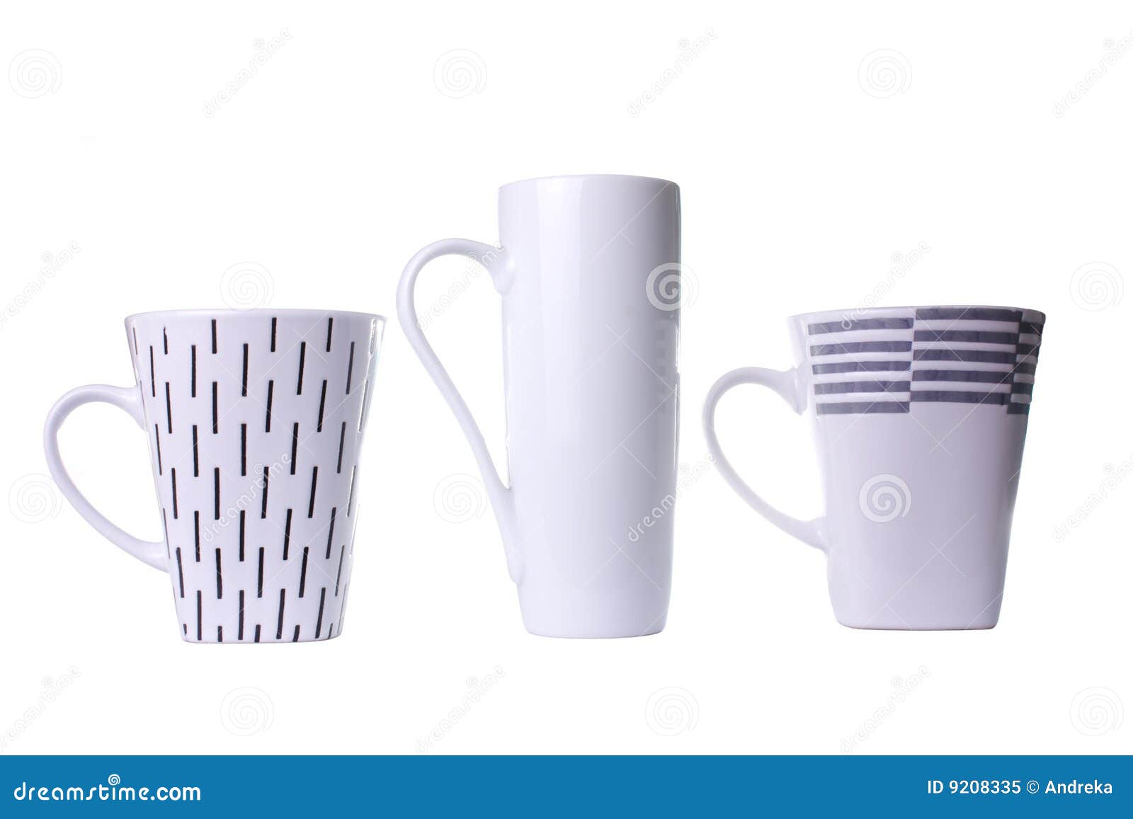 Three mugs stock image. Image of cafe, container, close - 9208335