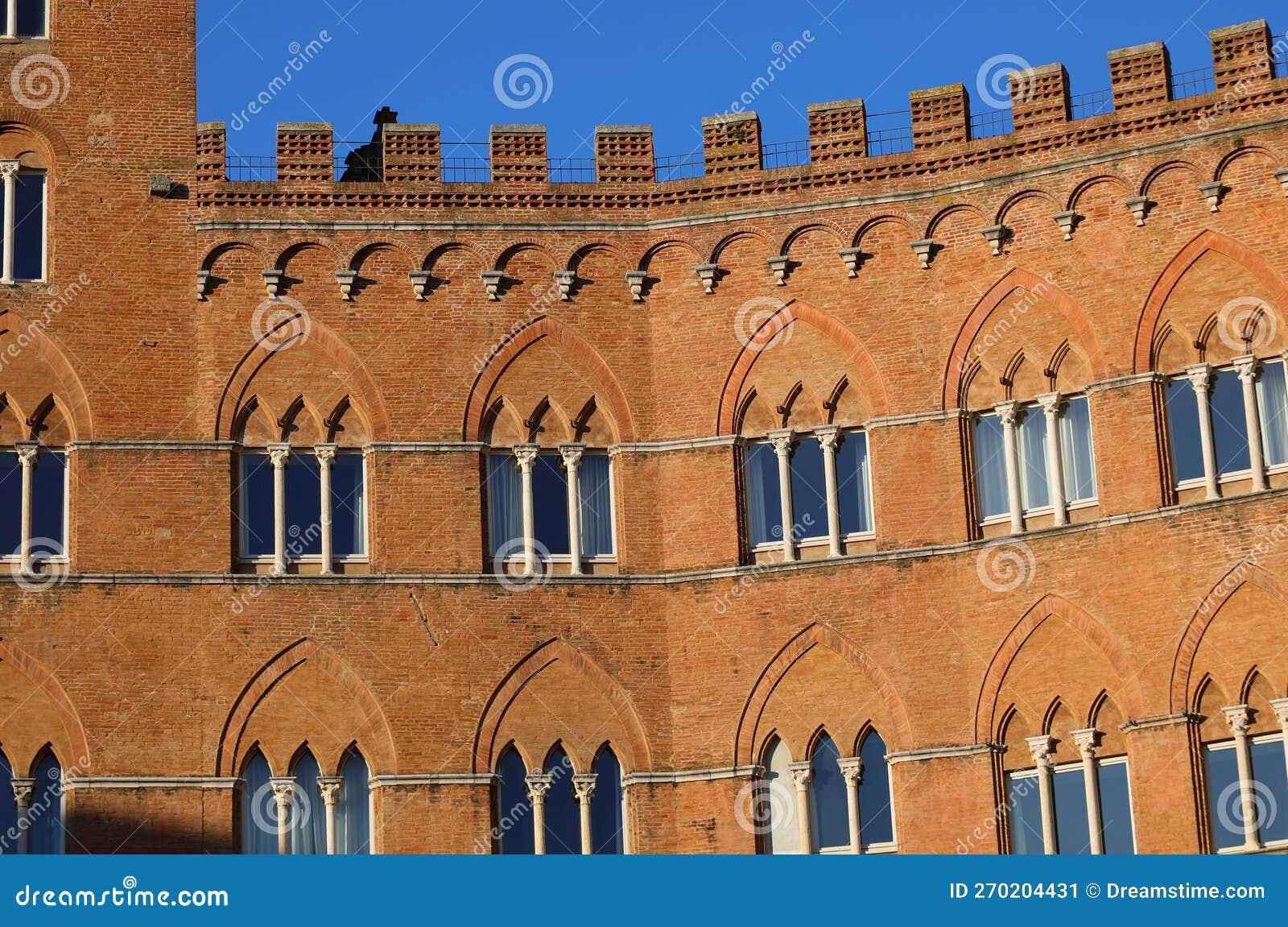 Three-mullioned Windows in the Ancient Palace of Central Italy Stock ...
