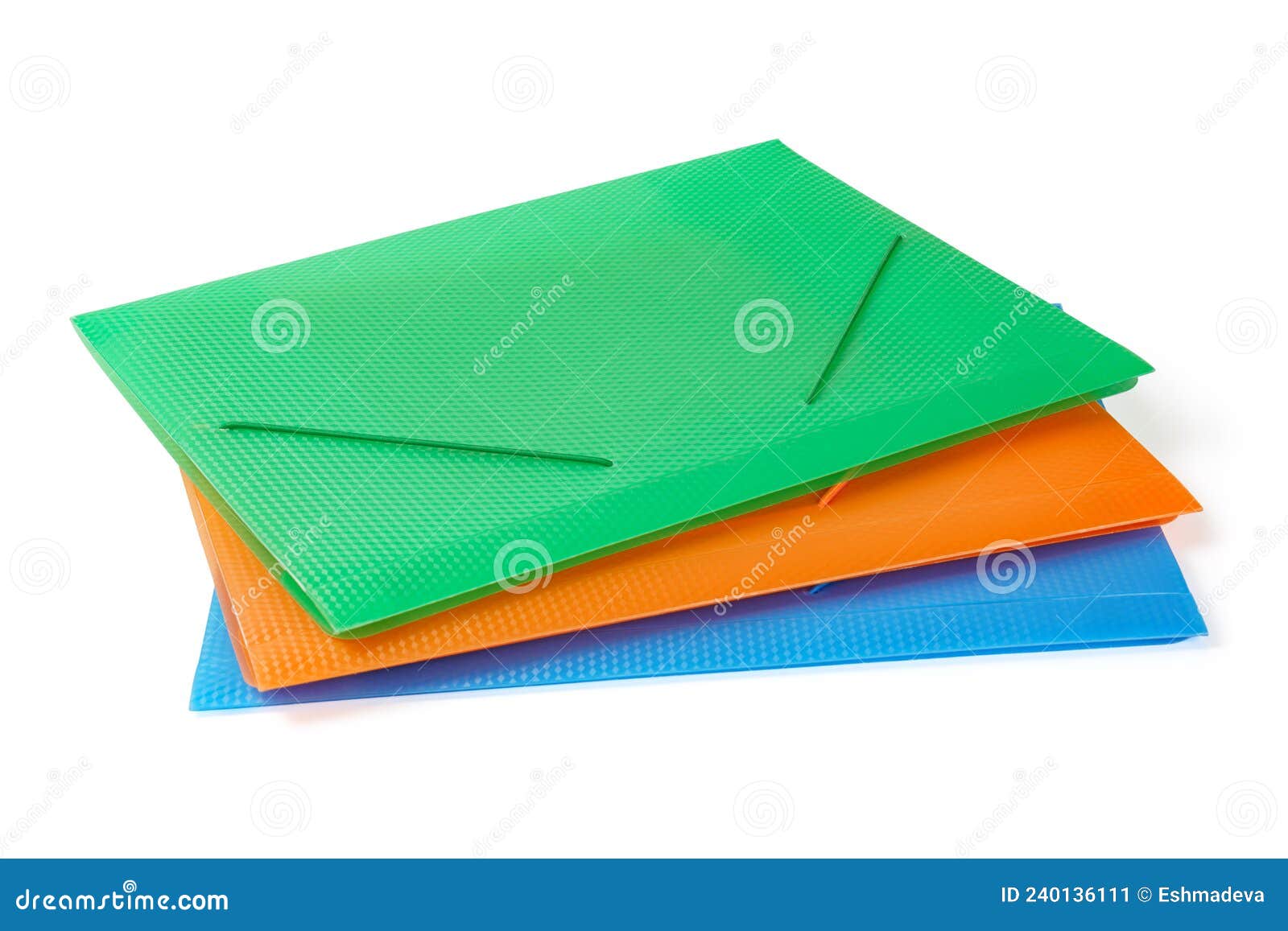 Three Multi-colored Folders Angle View Isolated with Clipping Path ...