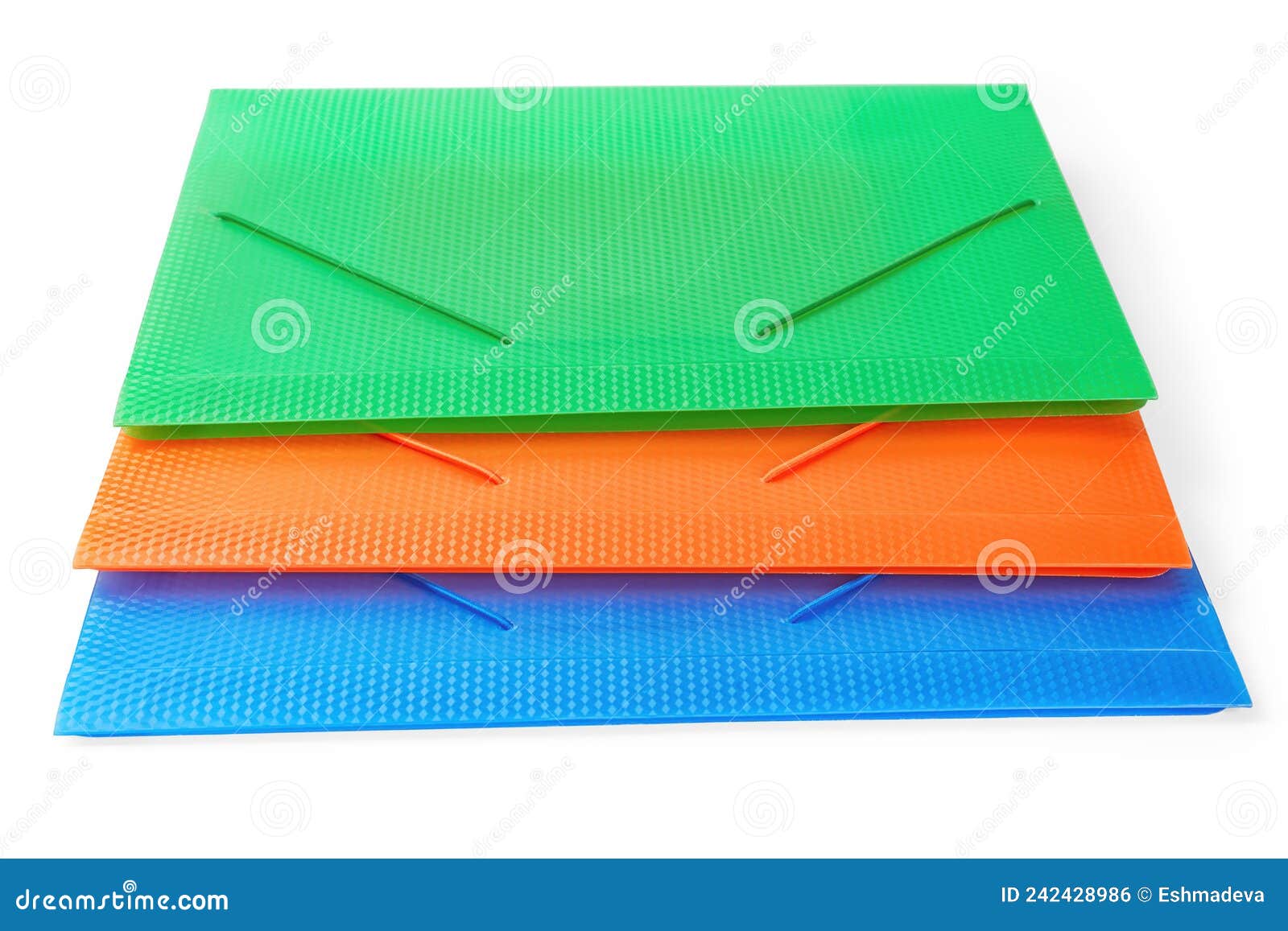 Three Multi-colored Folders Isolated with Clipping Path Stock Photo ...