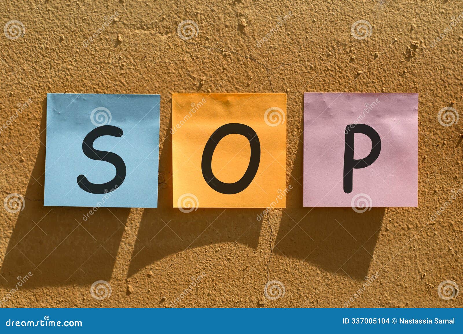 Three Multi-colored Paper Stickers with SOP Standard Operating ...