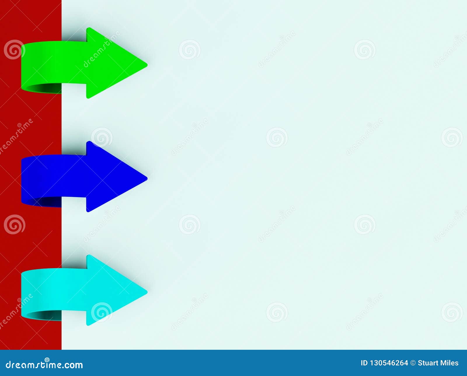 Three Multicolored Arrow Tabs Over Paper for Menu List 3d Render Stock ...