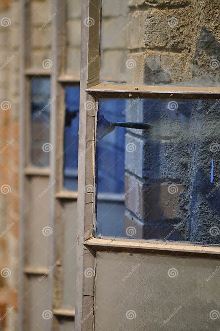 Three Multiy Colored Panned Windows Stock Image - Image of window ...