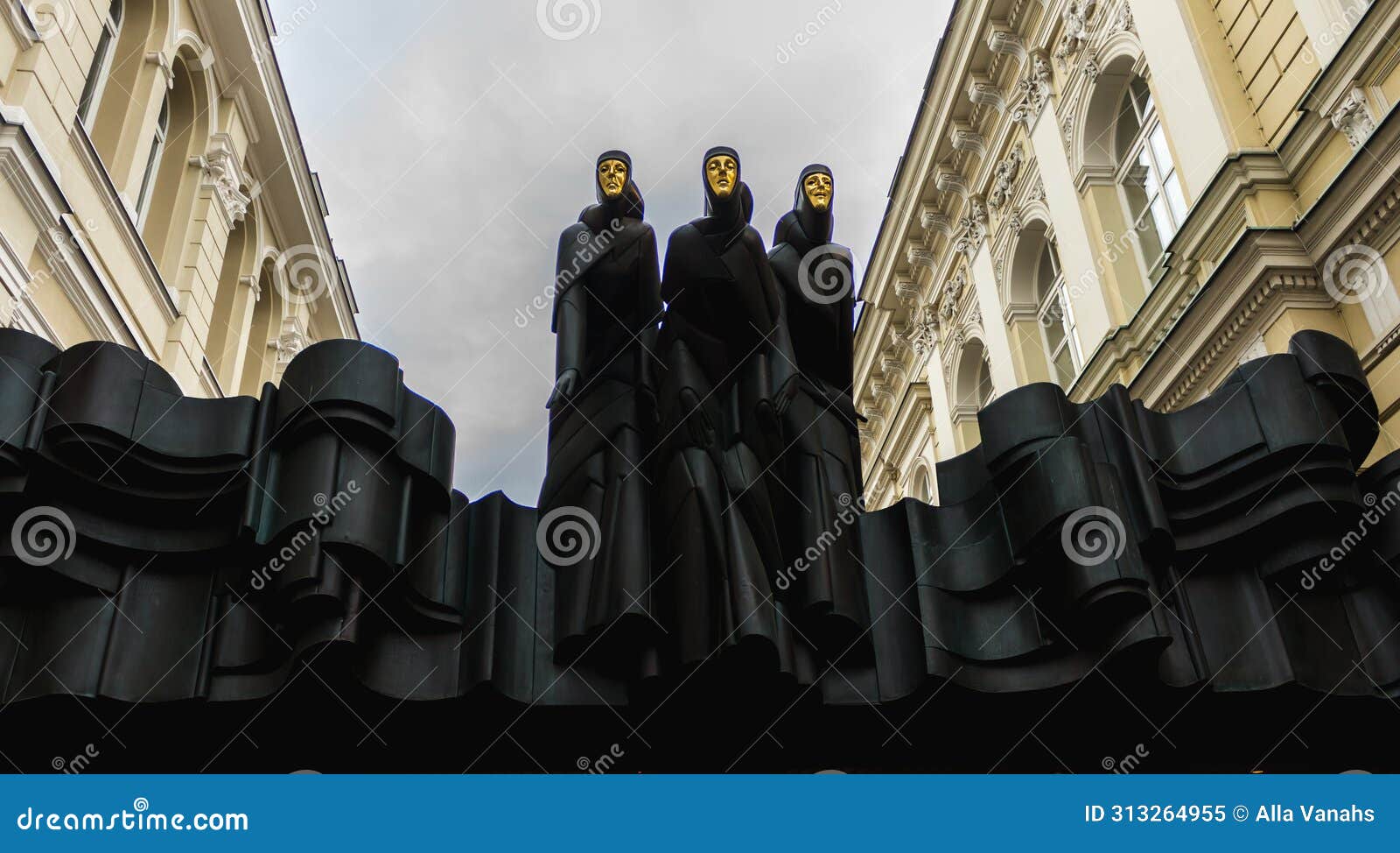 The three muses monument editorial image. Image of entrance - 313264955