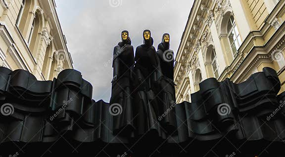 The three muses monument editorial image. Image of entrance - 313264955