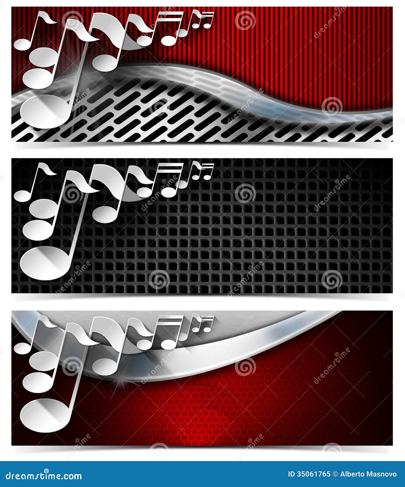 Three Musical Banners - N4 stock illustration. Illustration of iron ...