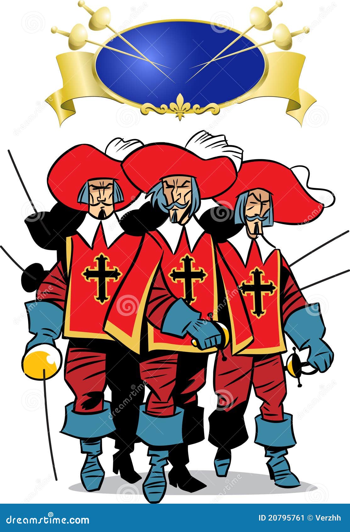 Three Musketeers stock vector. Illustration of clothing - 20795761